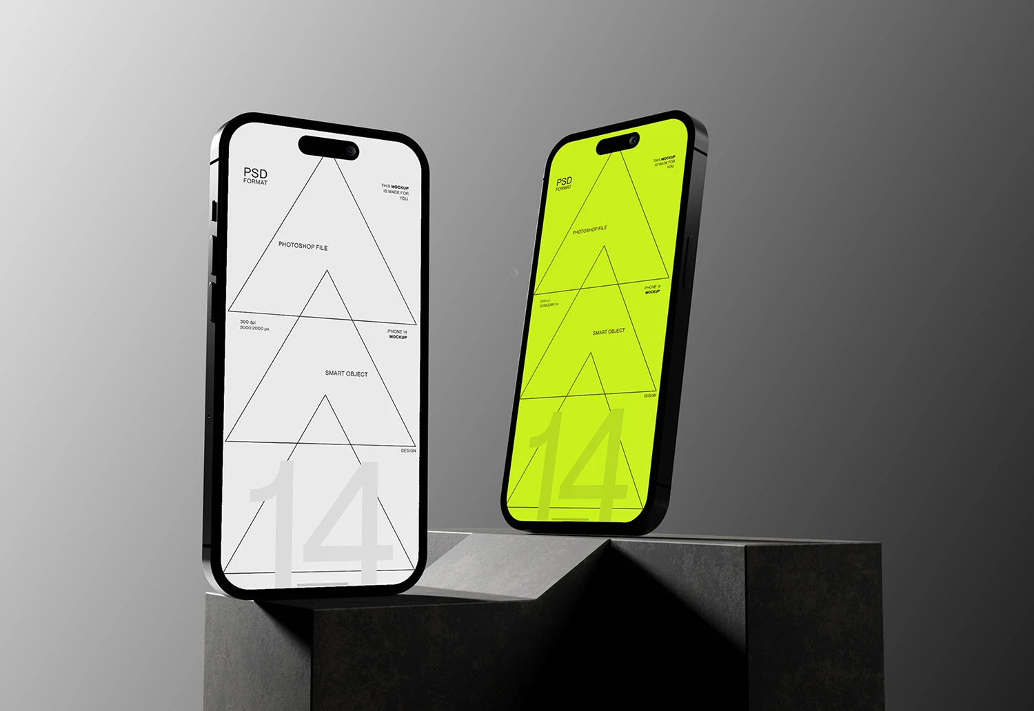 Iphone mockup for geometric website design - B-Media Labs